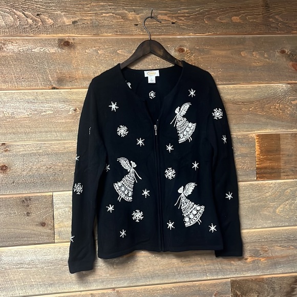 Talbots | Sweaters | Talbots Vtg Lambswool Angora Full Zip Angel Winter ...